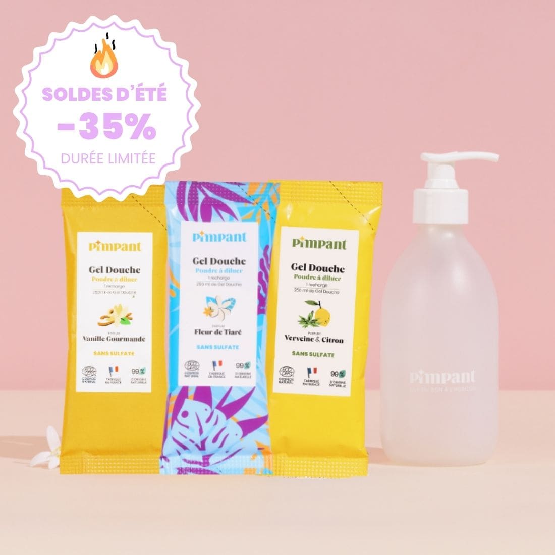 Pack Découverte - Gel Douche Rechargeable Naturel | Pimpant